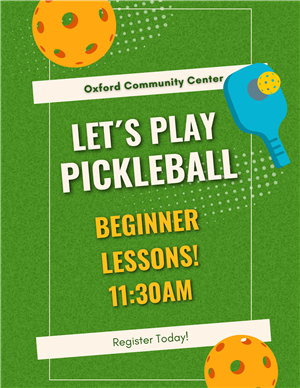 Oxford Community Center: Beginner Pickleball Lessons with Sue