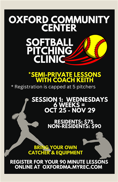 Oxford Community Center: SOFTBALL PITCHING CLINIC